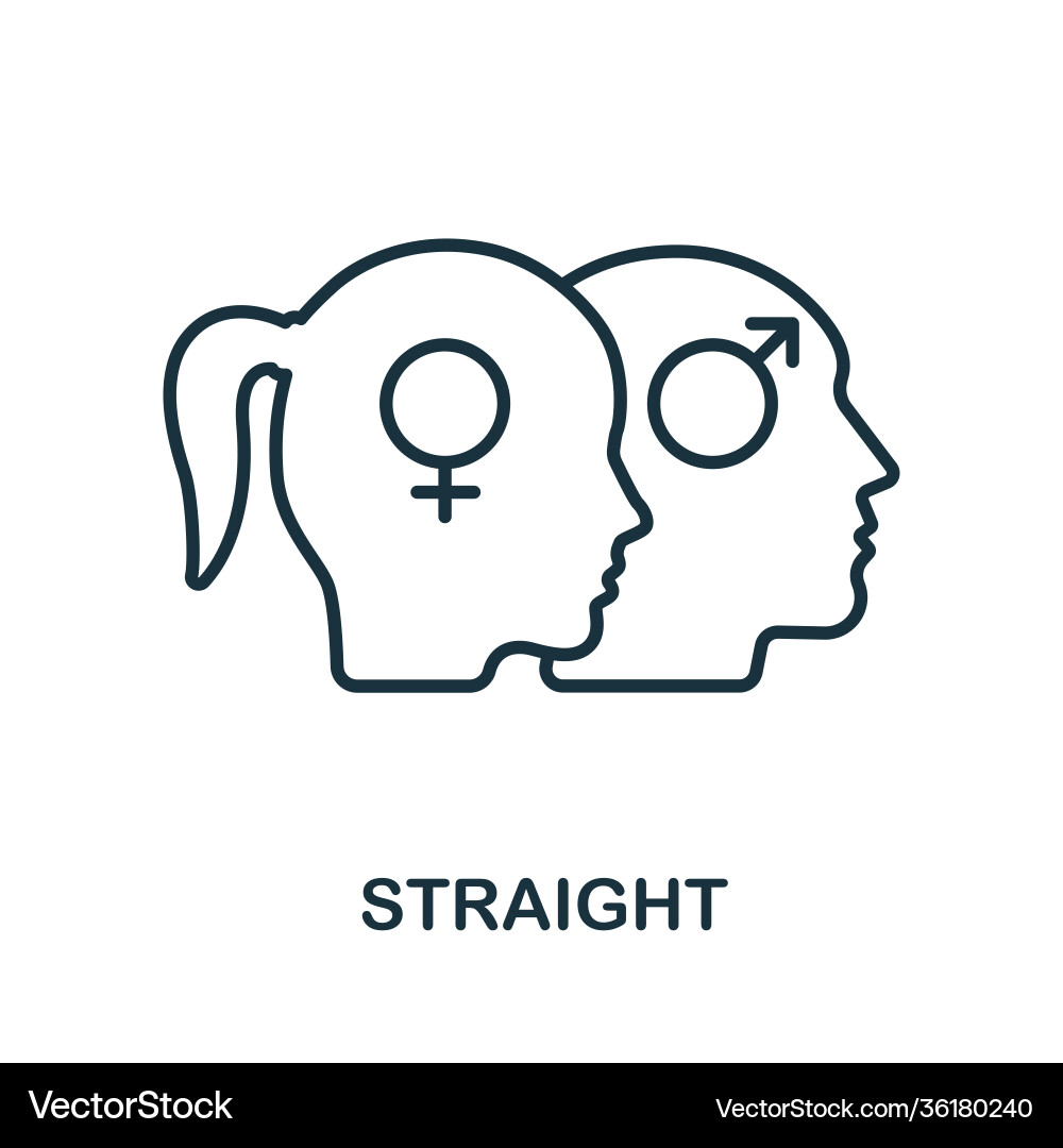 Straight icon from lgbt collection simple line Vector Image