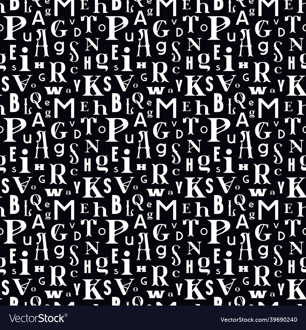 Various letters seamless pattern Royalty Free Vector Image