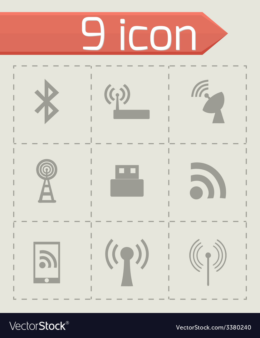 Wireless icon set Royalty Free Vector Image - VectorStock