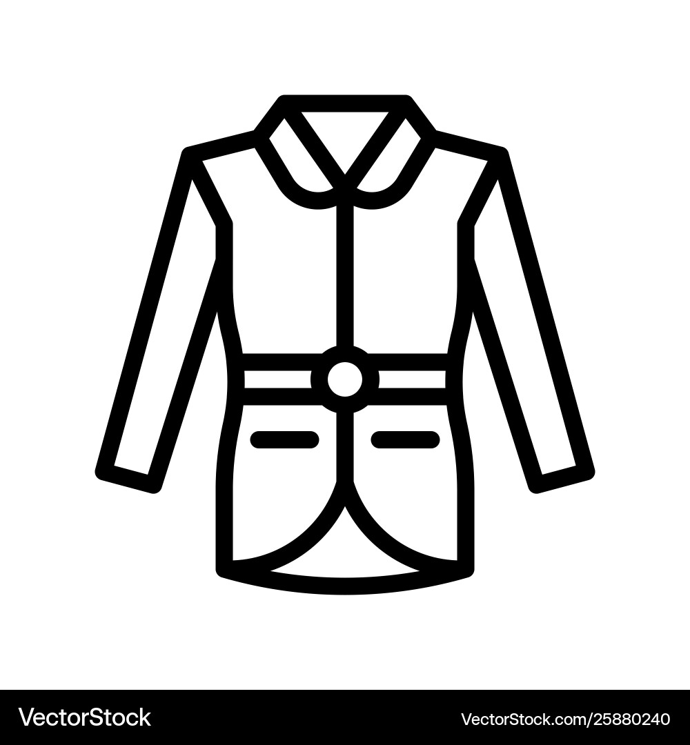 Women coat line style icon Royalty Free Vector Image