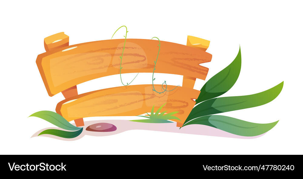 Wooden jungle signboard Royalty Free Vector Image