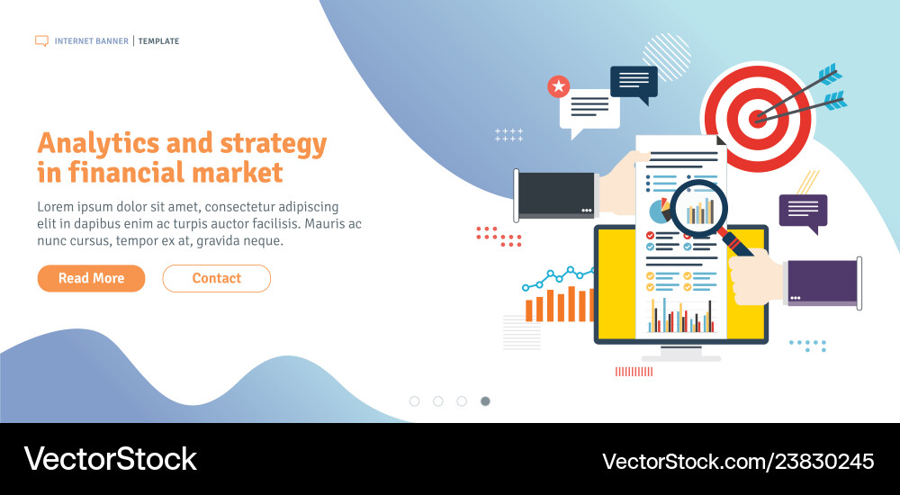 Analytics and strategy in financial market Vector Image