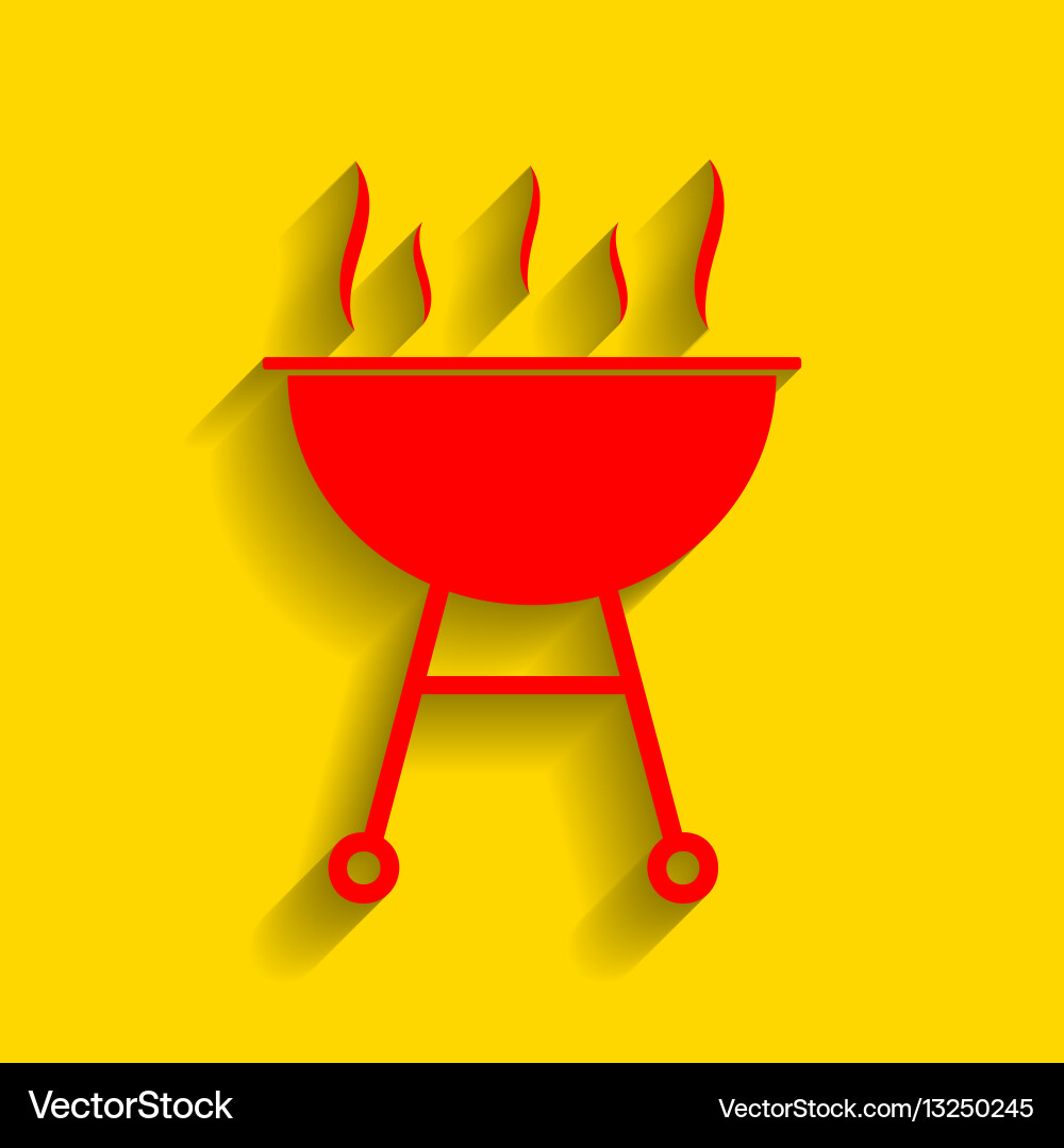 Barbecue simple sign red icon with soft Royalty Free Vector
