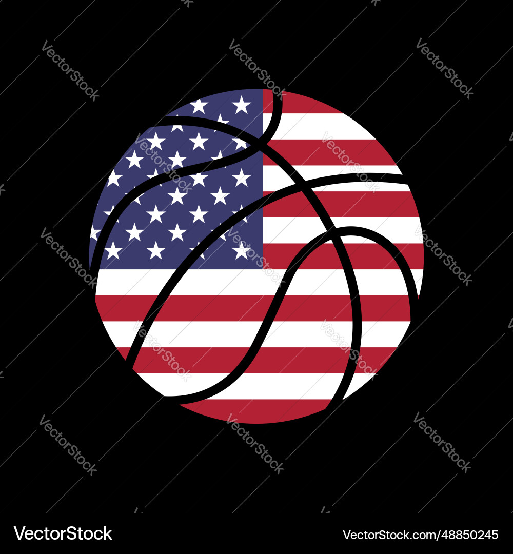 Basketball with usa flag Royalty Free Vector Image