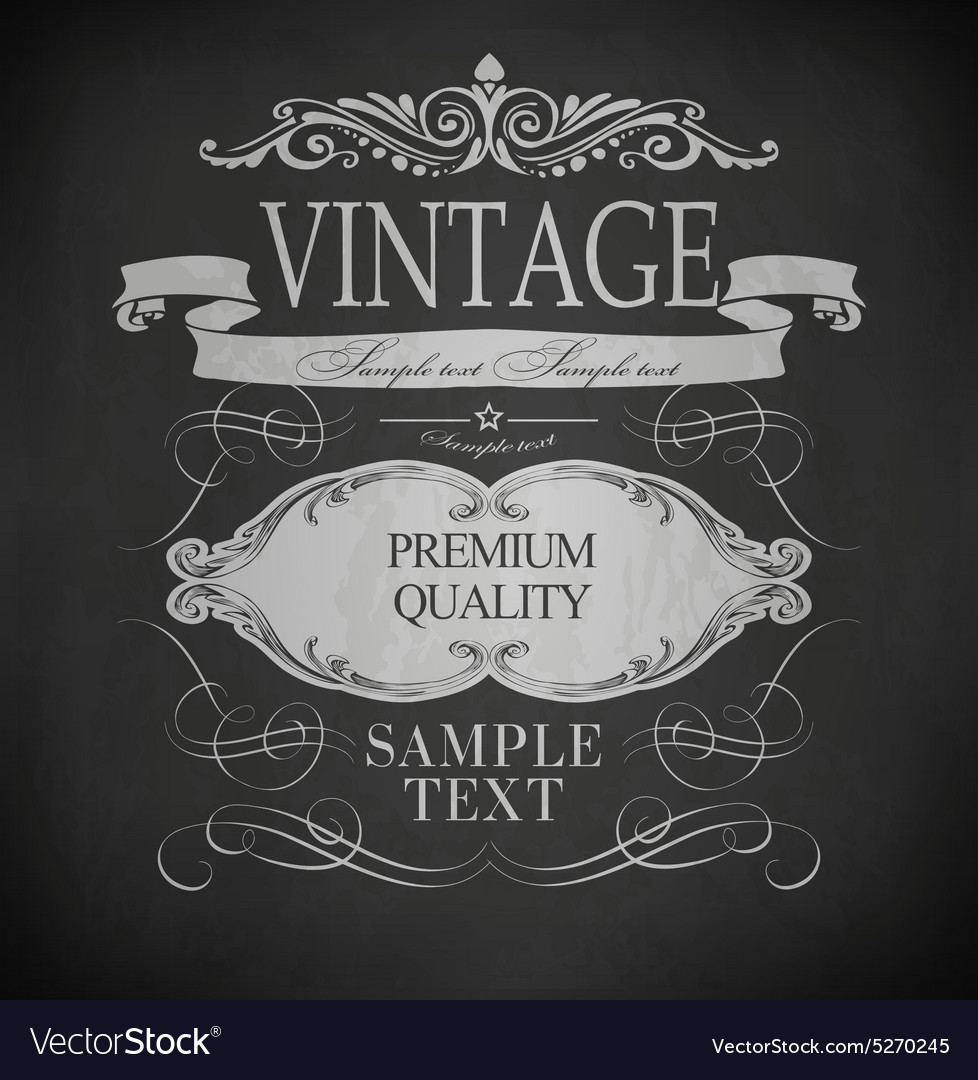 Chalk typography calligraphic design elements Vector Image Chalk typography calligraphic design elements Vector Image