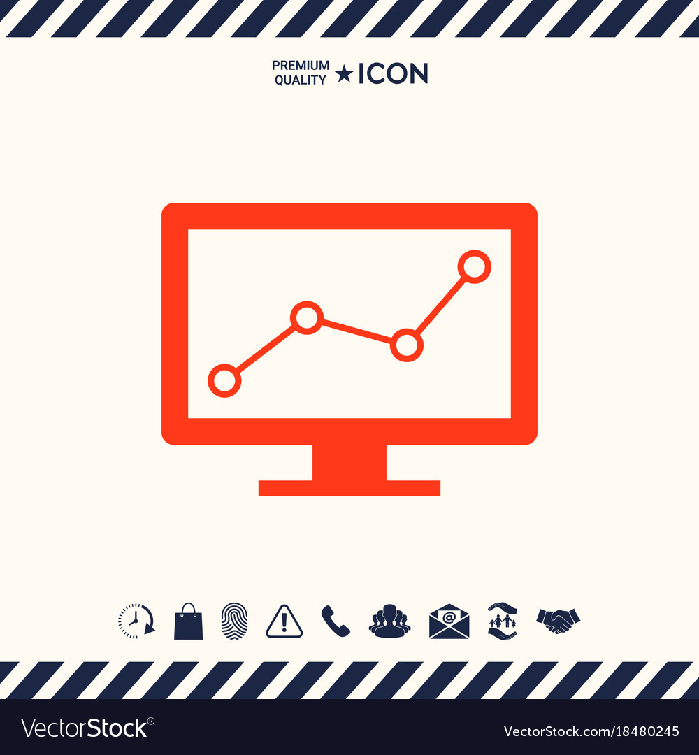 Computer monitors with graph Royalty Free Vector Image