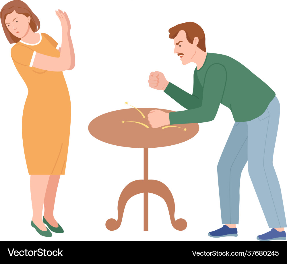 Conflicting parents arguing with each other Vector Image