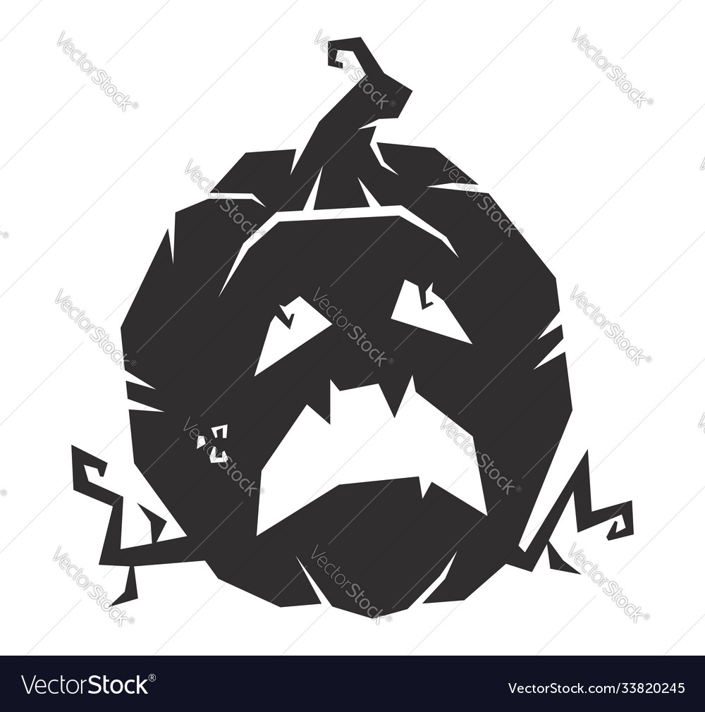 Halloween october pumpkin set with face emotion Vector Image