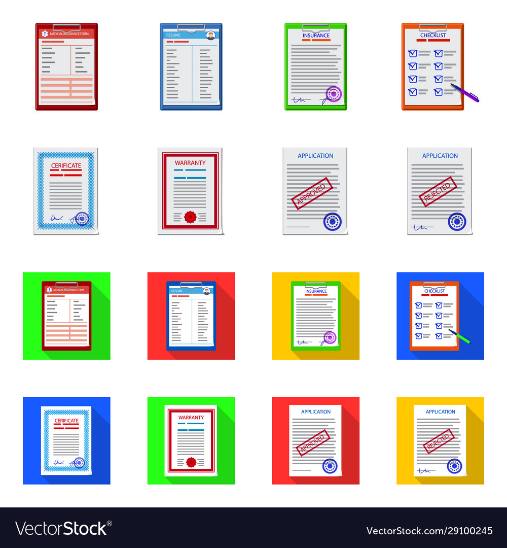 Isolated object form and document icon set Vector Image