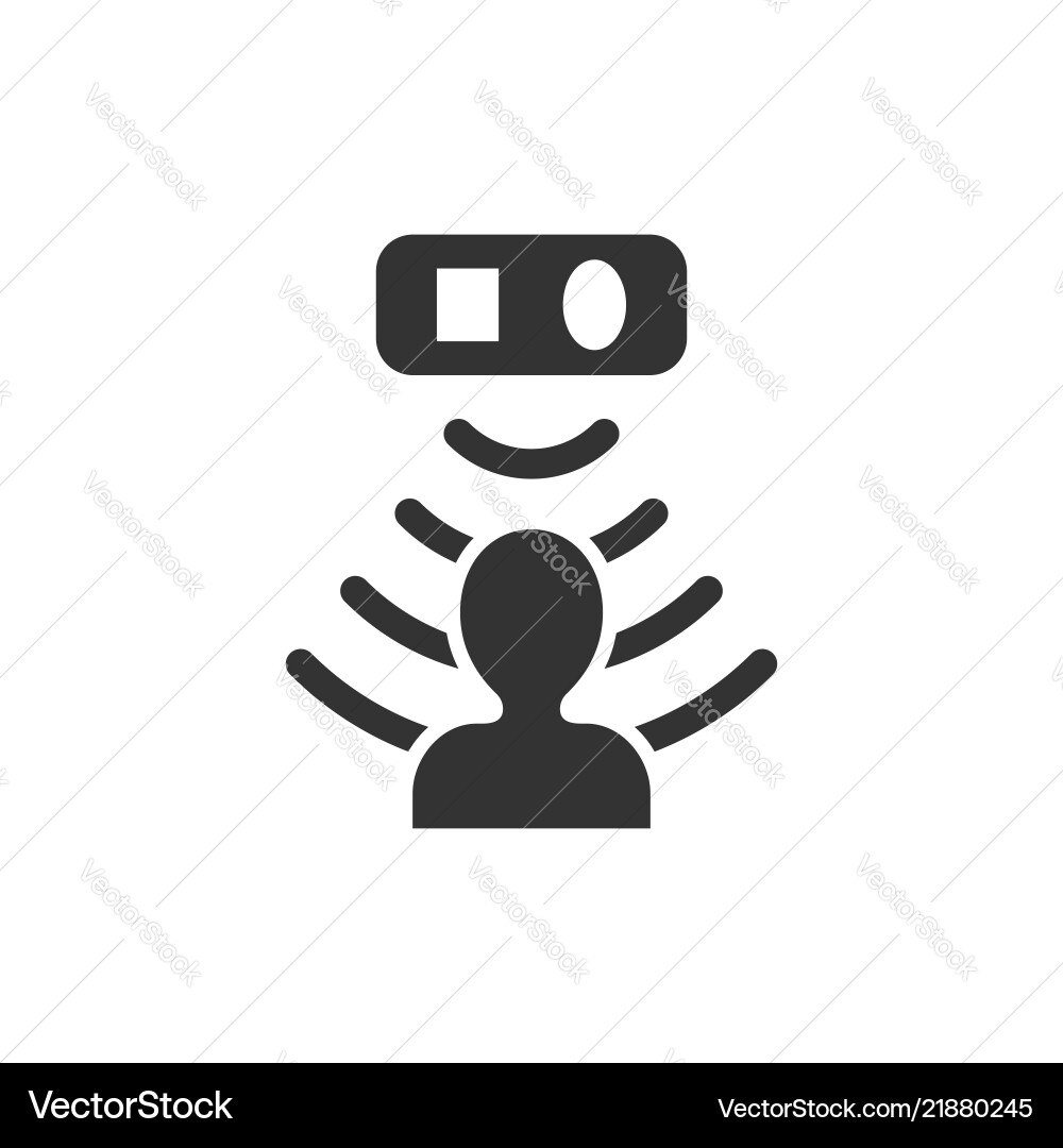 Motion sensor icon in flat style waves Royalty Free Vector