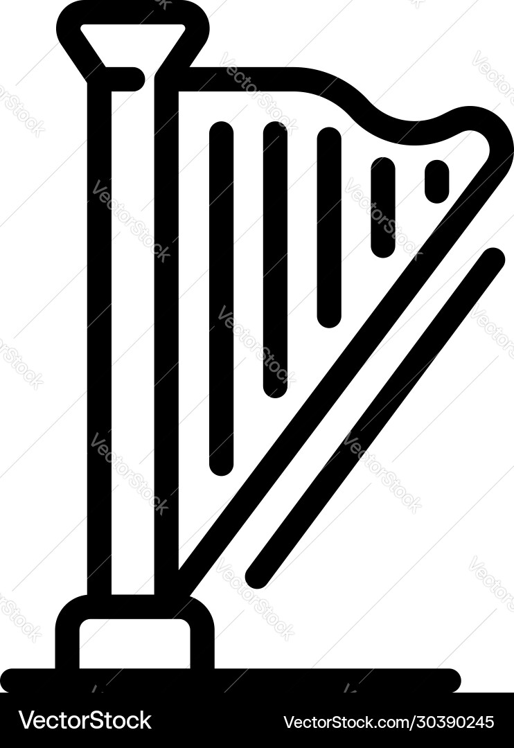 Musical harp icon outline style Royalty Free Vector Image