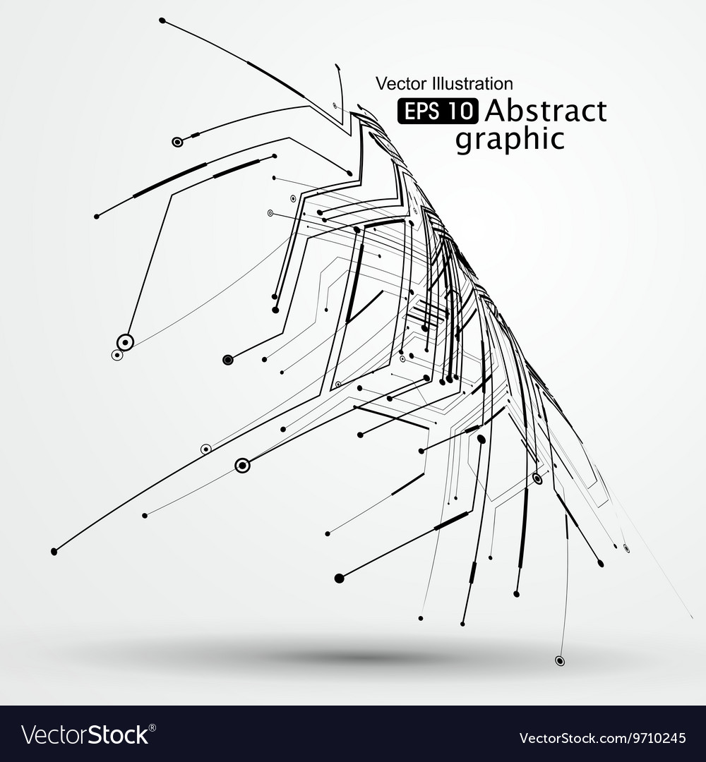 Point and curve constructed technological Vector Image