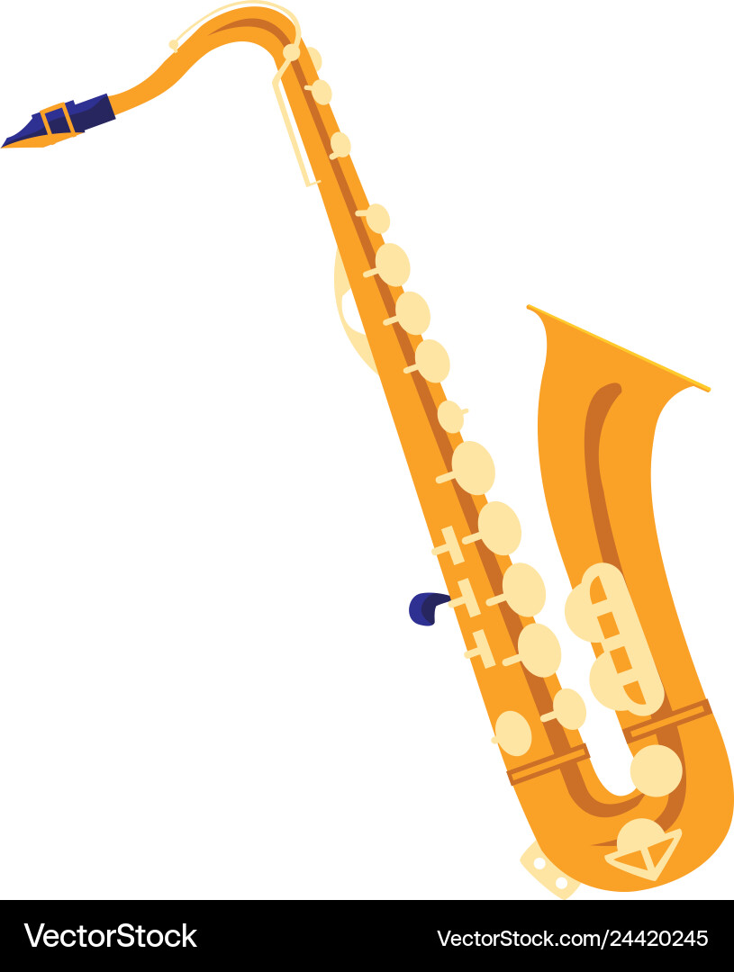 Saxophone instrument musical icon Royalty Free Vector Image