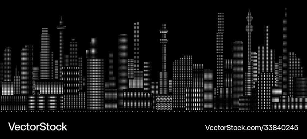 Seamless cyberpunk cityscape lights background Vector Image