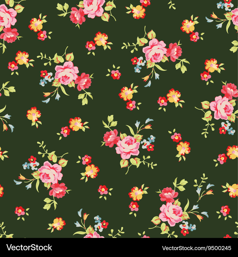 Seamless floral pattern with little pink roses Vector Image