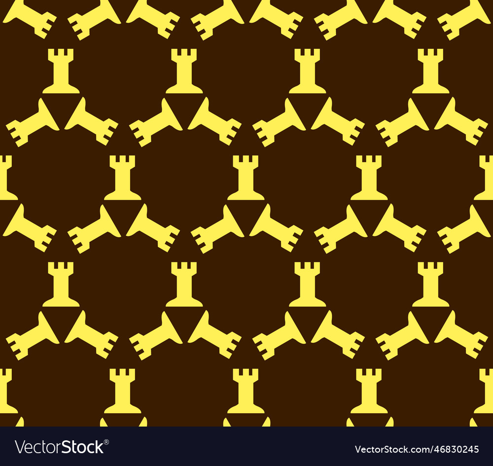 Seamless pattern with chess rook endless Vector Image