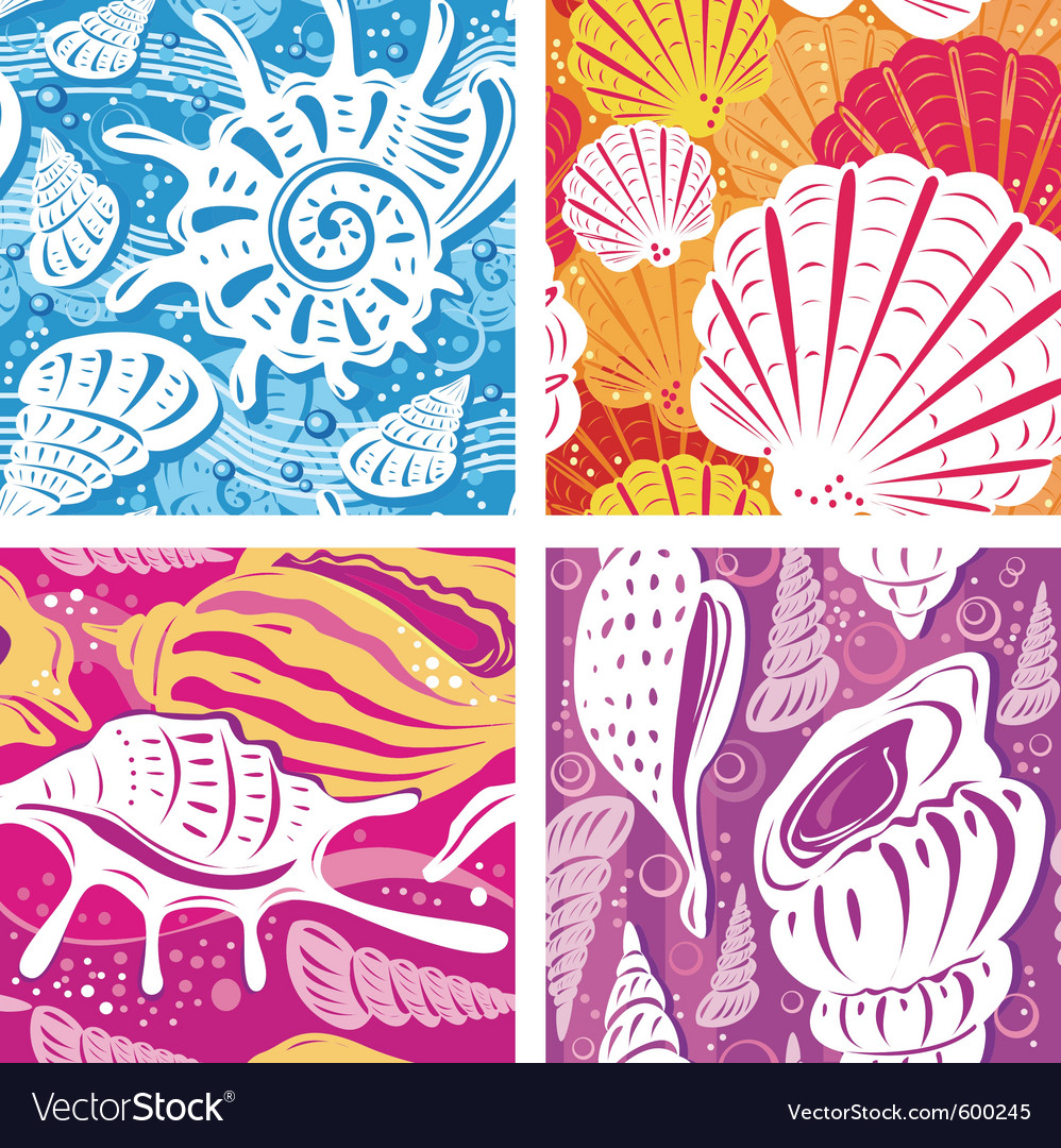 Seamless shell pattern Royalty Free Vector Image
