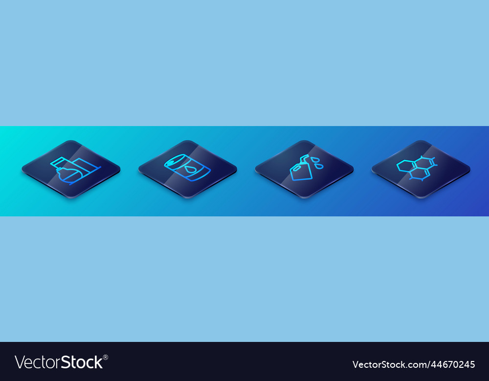 Set isometric line canister for motor machine oil Vector Image Set isometric line canister for motor machine oil Vector Image