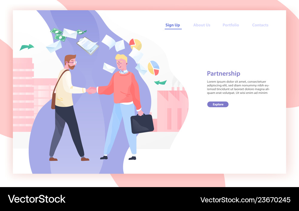 Web banner or website template with pair of Vector Image
