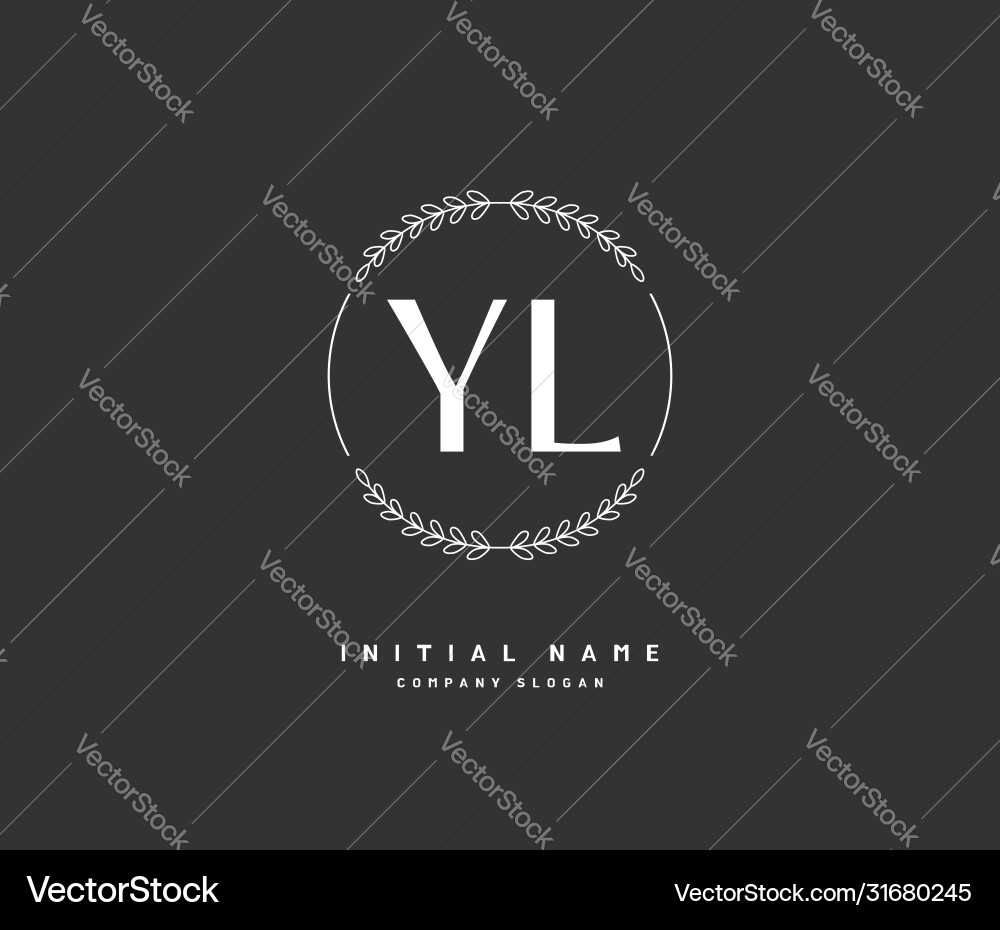 Y l yl beauty initial logo handwriting logo Vector Image