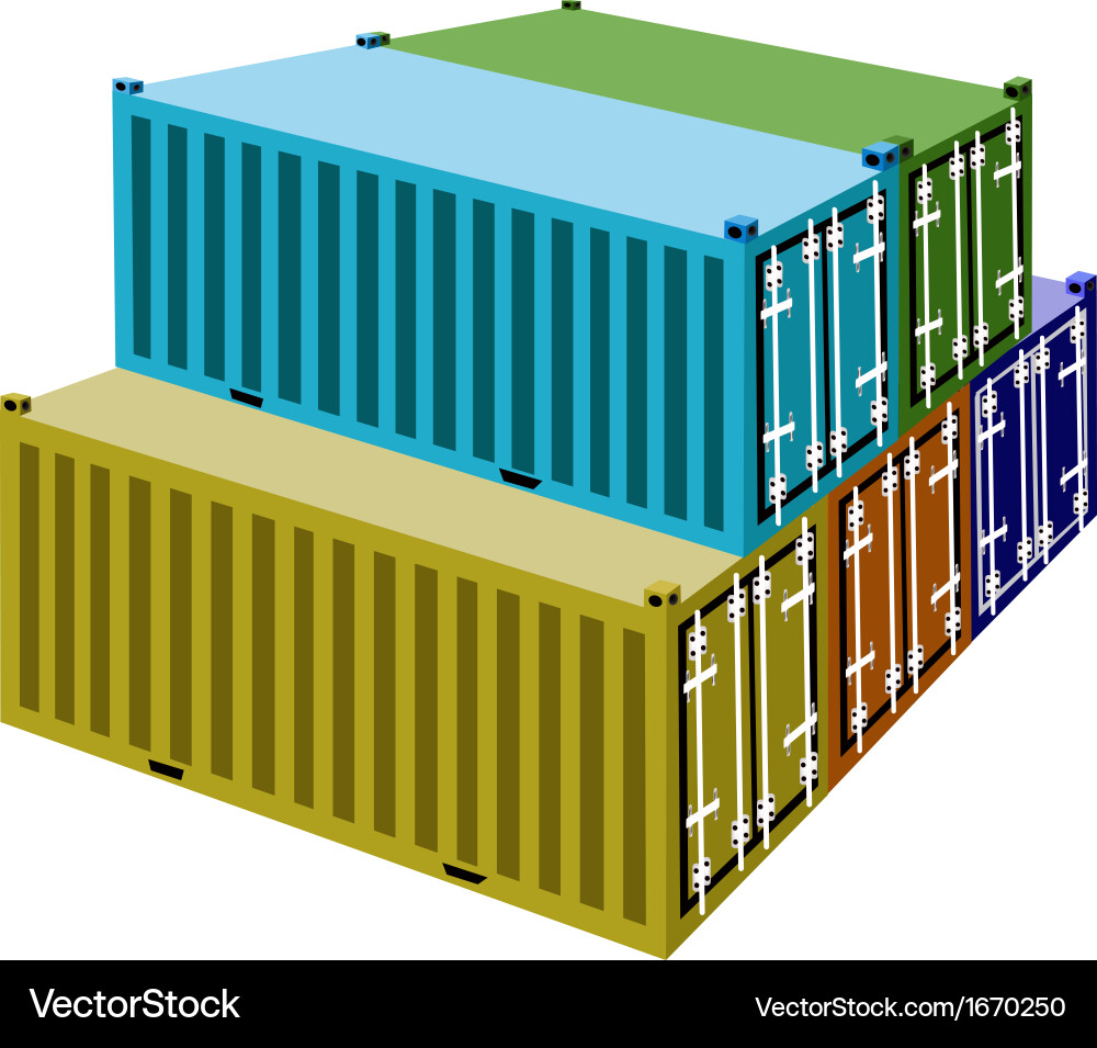 A group of cargo containers on white background Vector Image