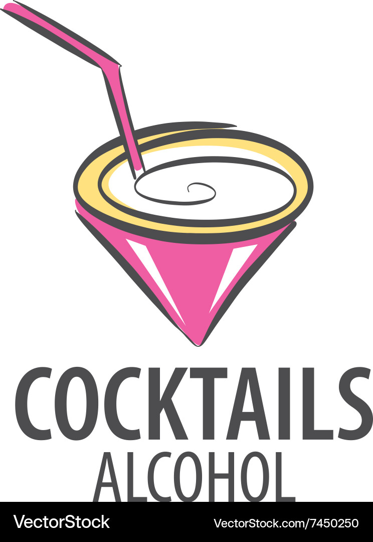 Alcoholic cocktails logo Royalty Free Vector Image