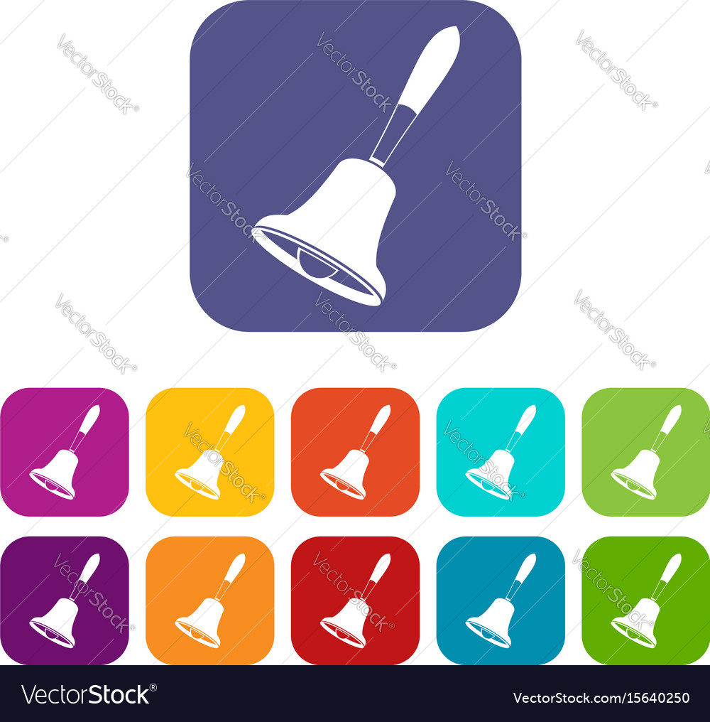 Bell icons set flat Royalty Free Vector Image - VectorStock