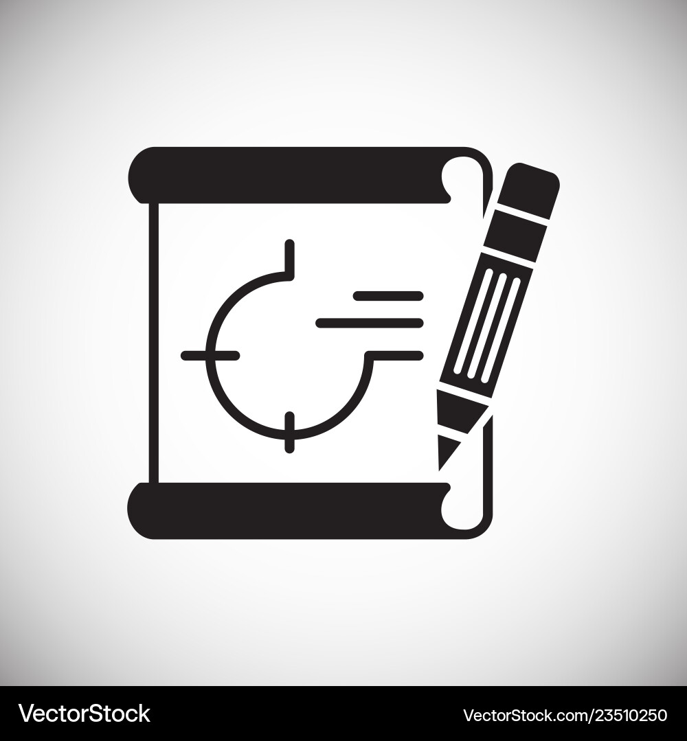 Blueprint icon on white background for graphic Vector Image