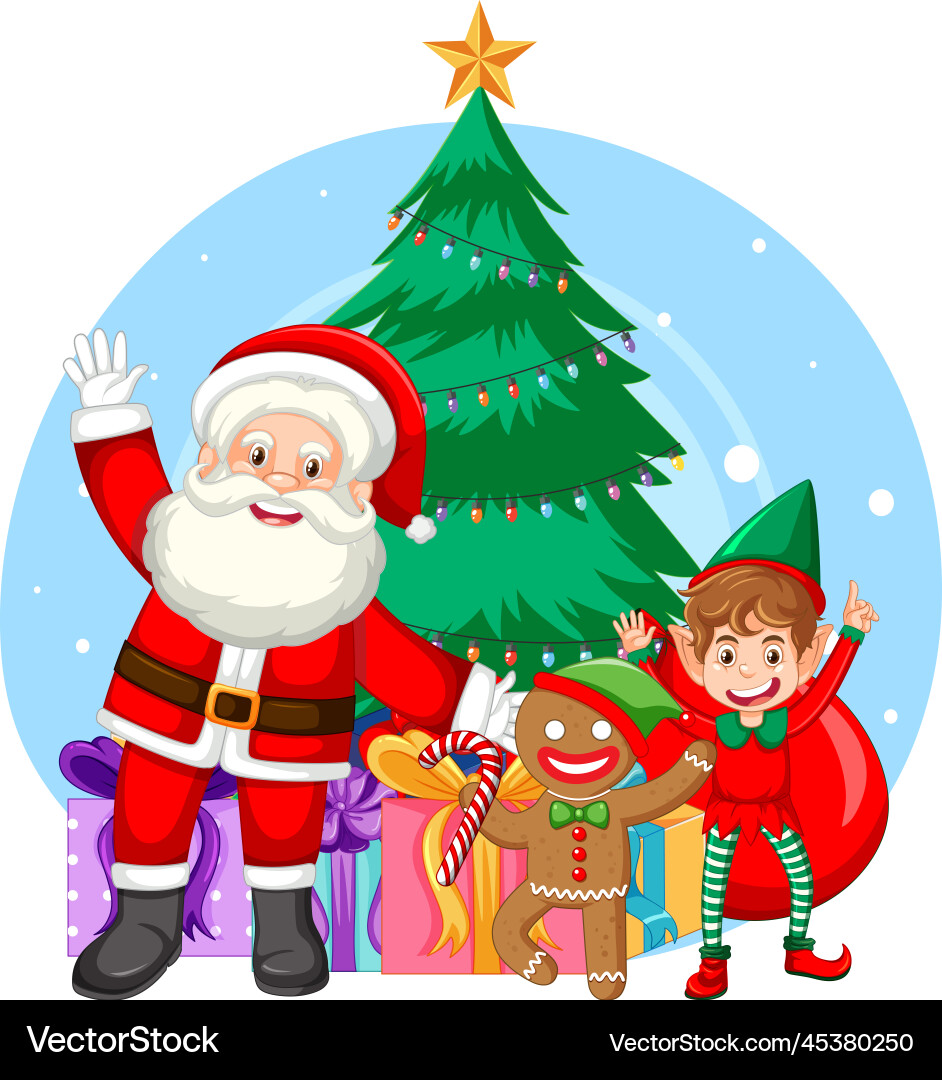 Cute christmas characters icon isolated Royalty Free Vector