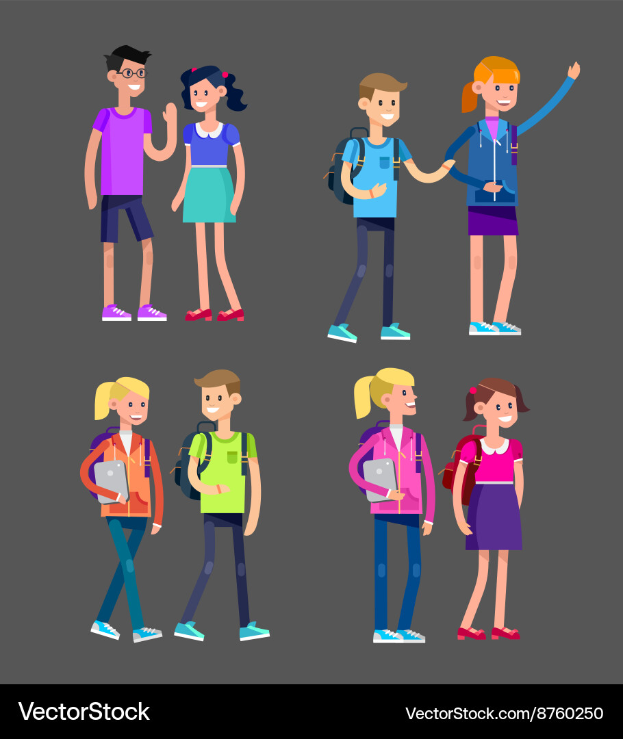 Detailed character flat design children Royalty Free Vector