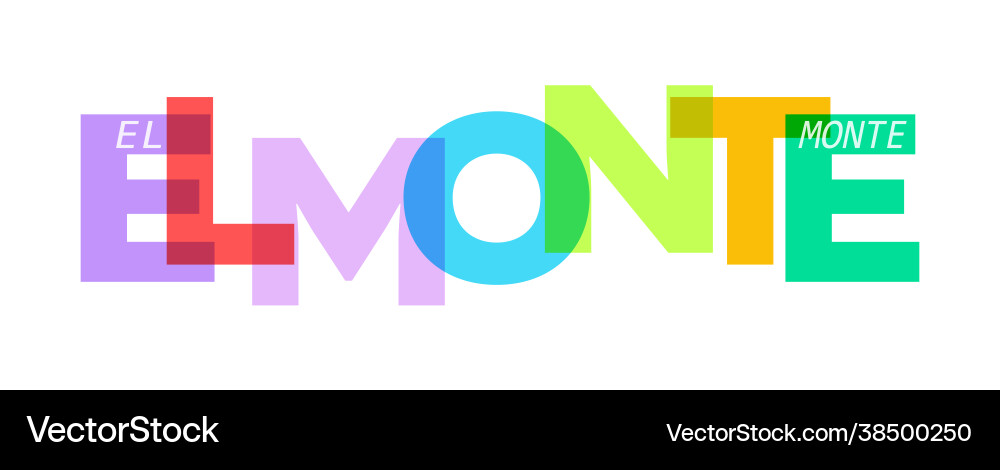 El monte name city on a white Royalty Free Vector Image