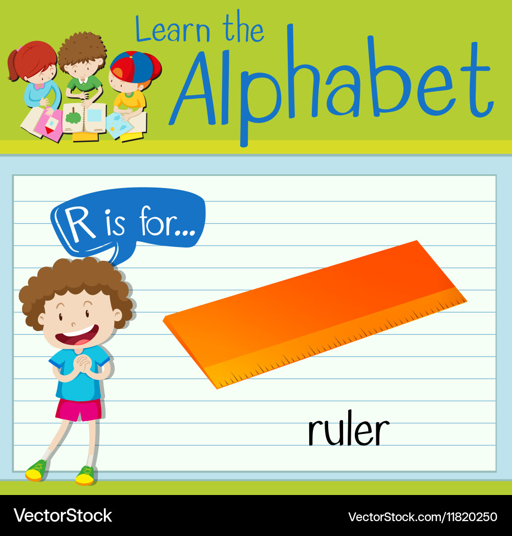 Flashcard alphabet r is for ruler Royalty Free Vector Image
