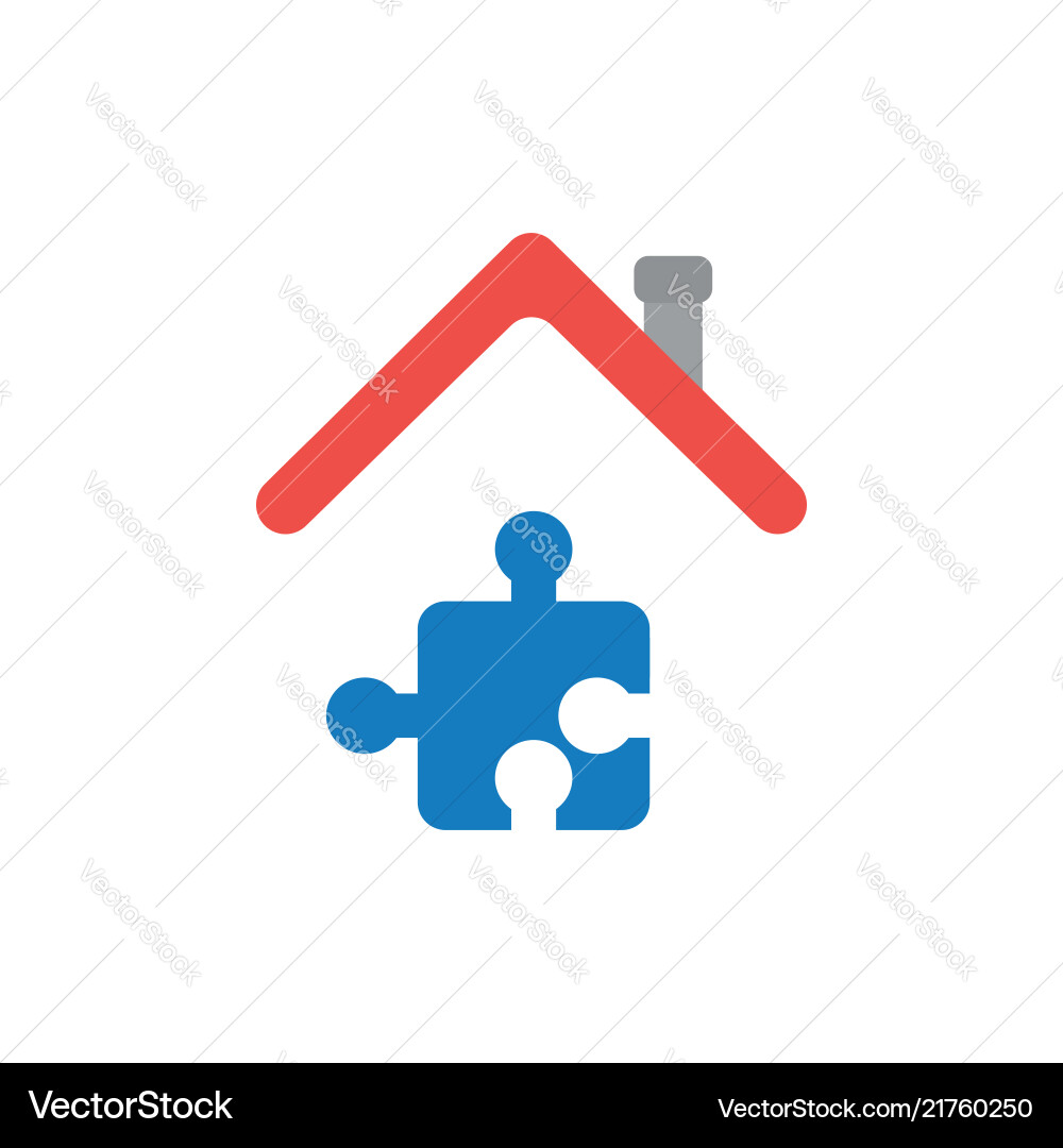 Icon concept jigsaw puzzle piece under house Vector Image