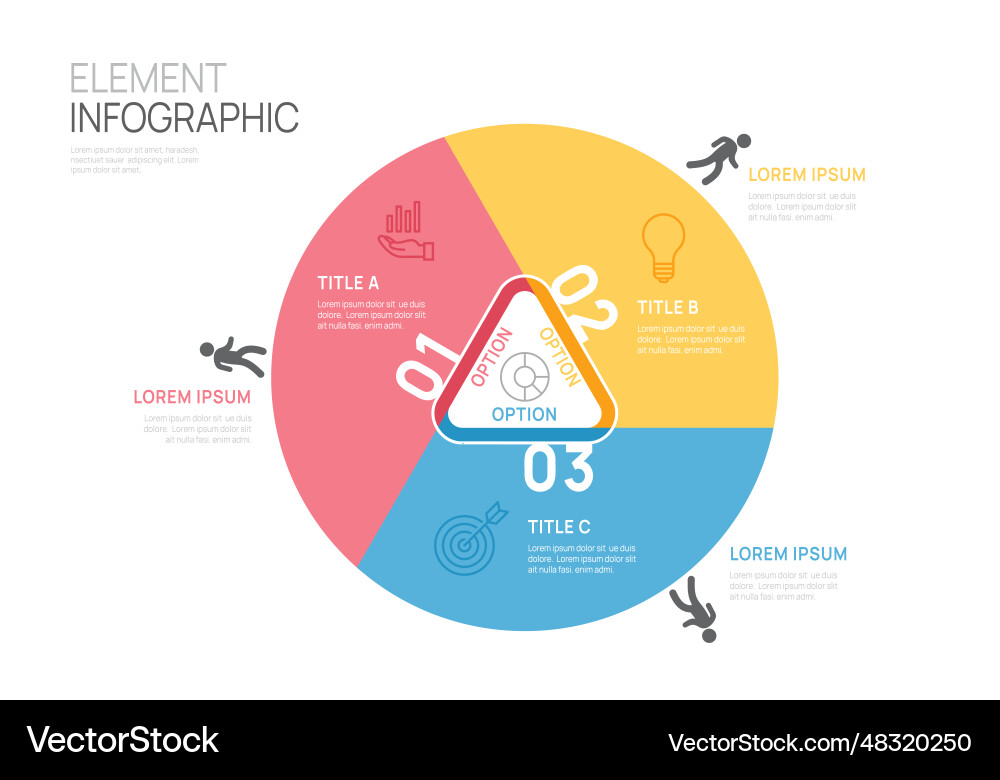 Infographic 3 circles template for business steps Vector Image
