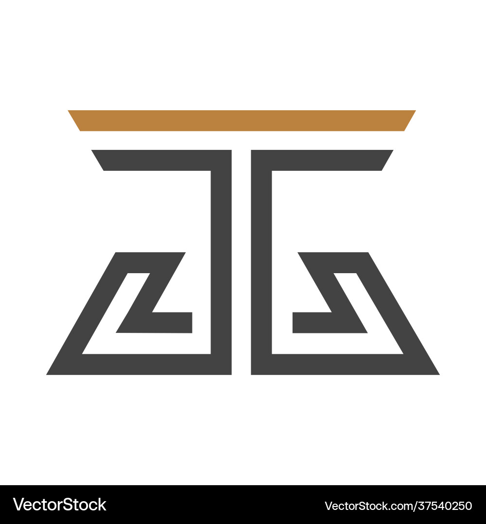 Initial letter tj logo or jt design Royalty Free Vector