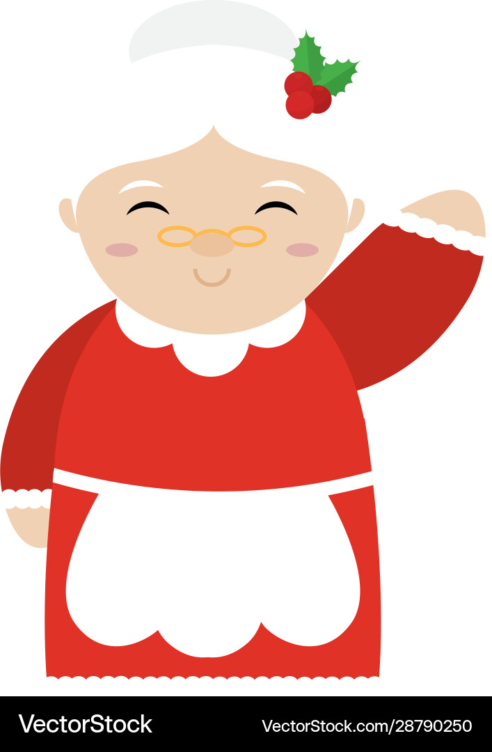 Isolated mrs claus cartoon Royalty Free Vector Image