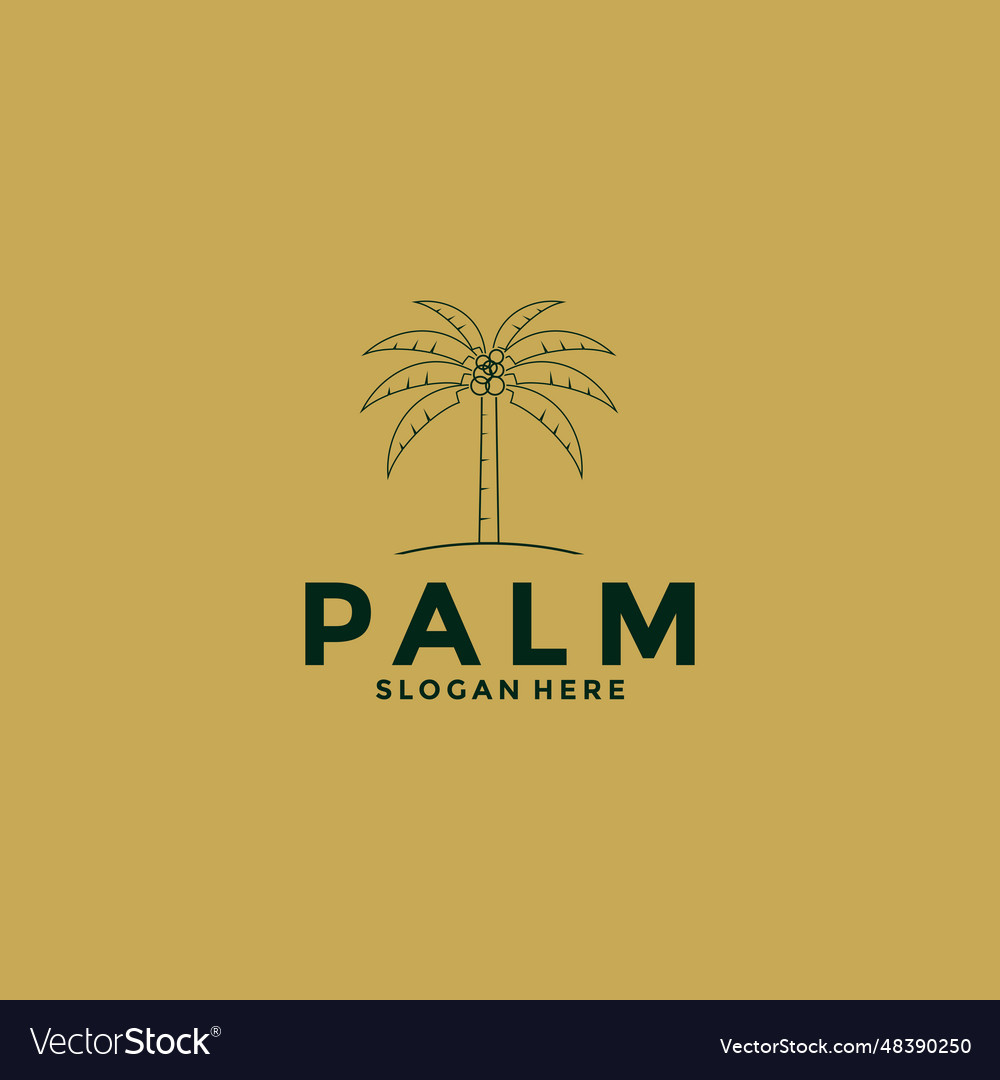 Palm tree logo design creative leaf Royalty Free Vector