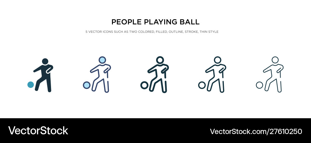 People playing ball icon in different style two Vector Image