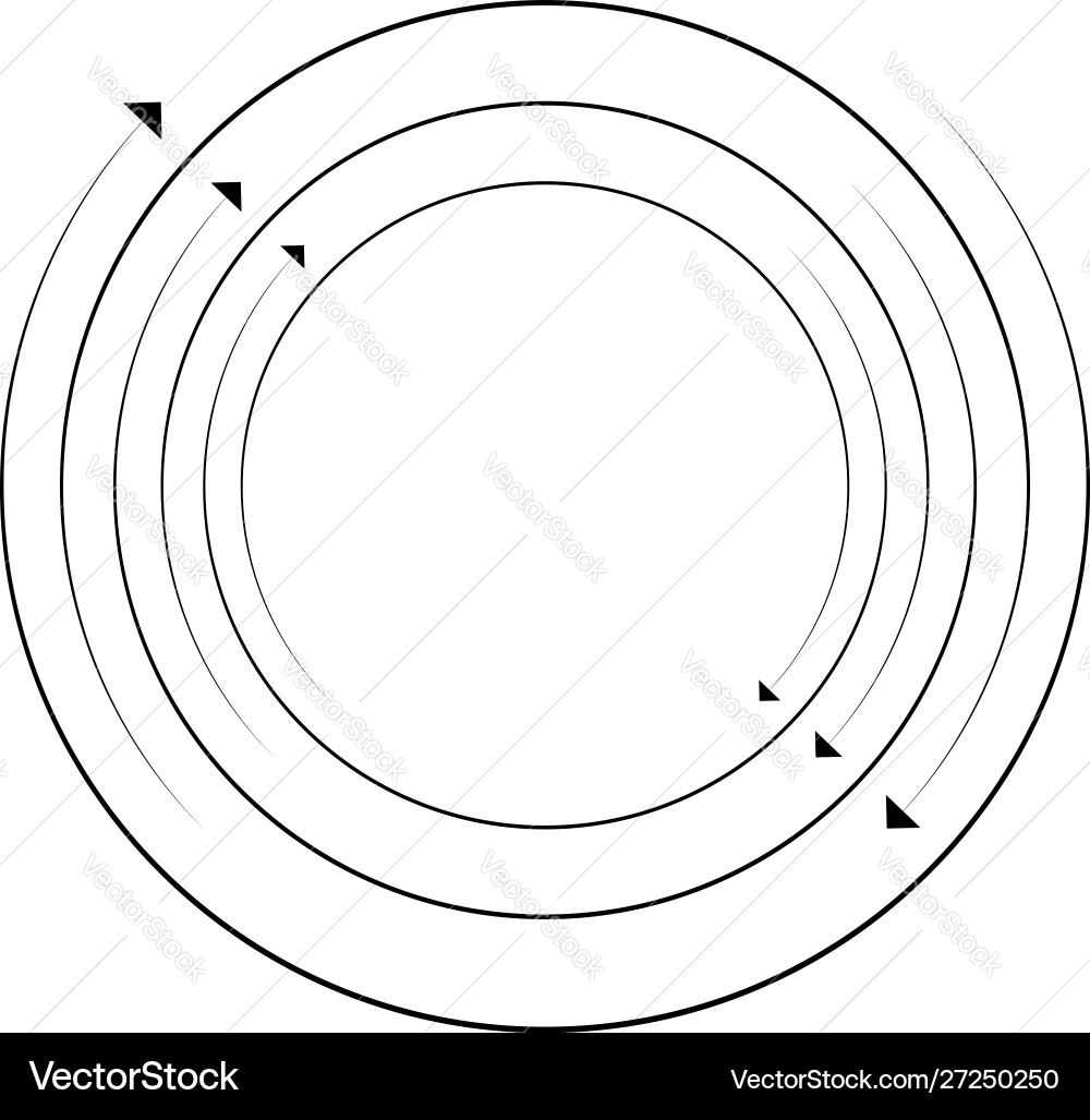 Rotation revolve torsion concept circular arrow Vector Image