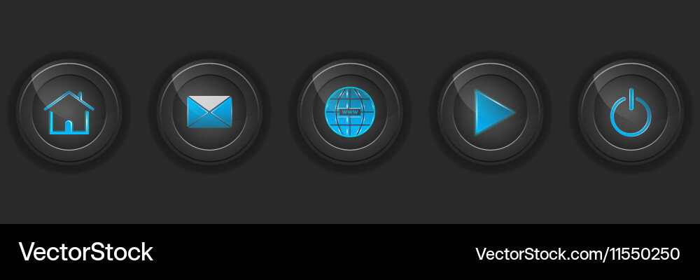Set of dark buttons for web design Royalty Free Vector Image