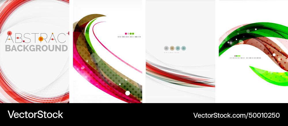 Set of wave design background posters Royalty Free Vector