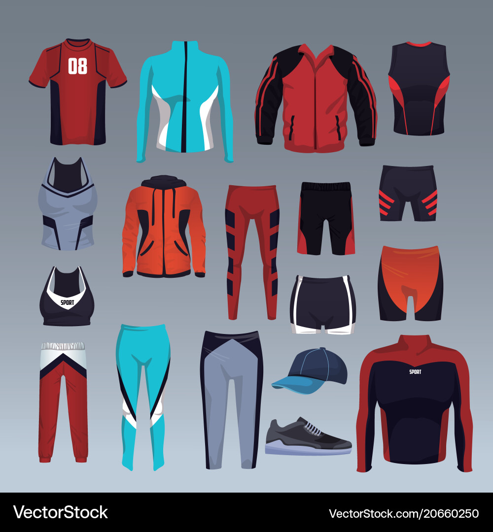 Set sport wear collection Royalty Free Vector Image