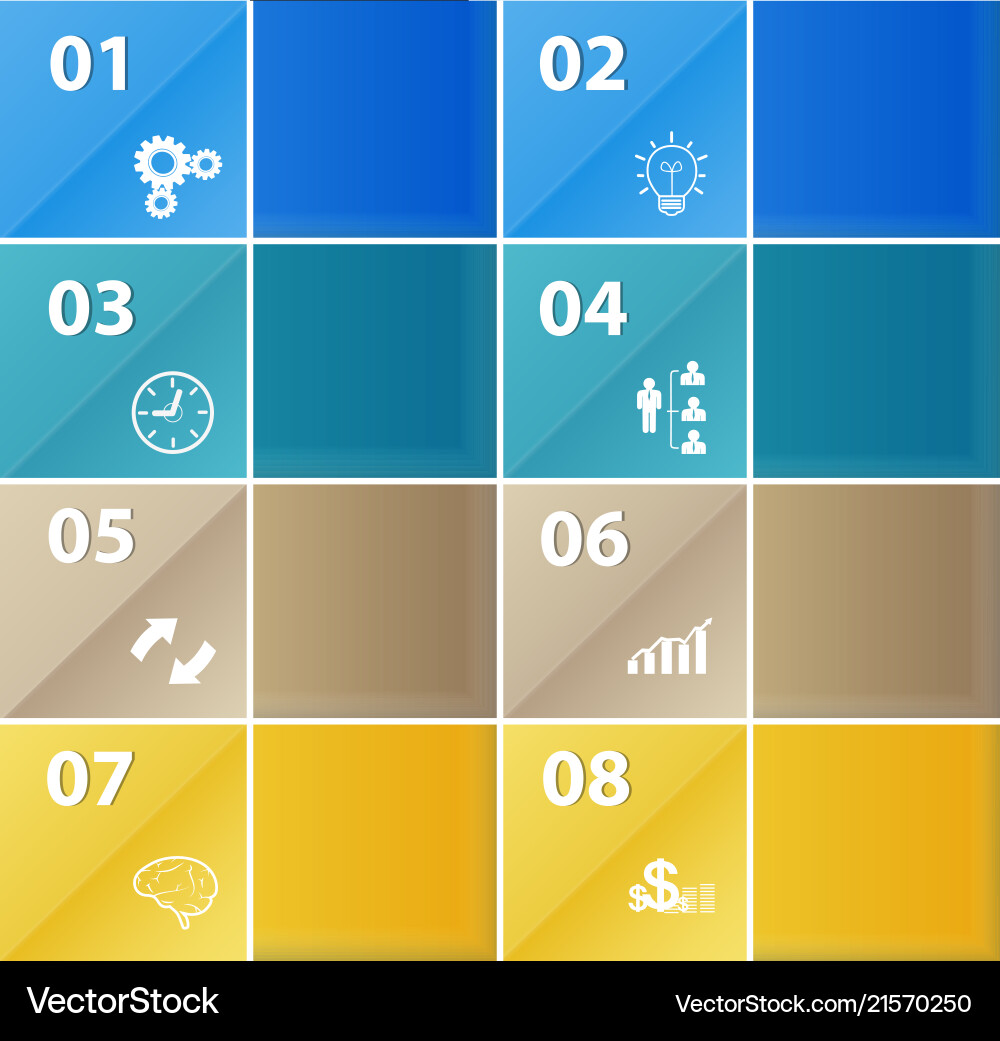 Square business template with icons Royalty Free Vector