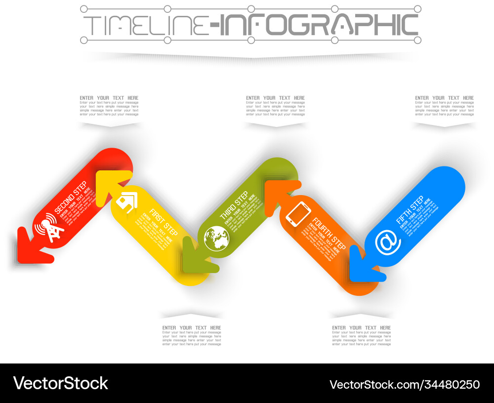 Timeline infographic new style 15 Royalty Free Vector Image