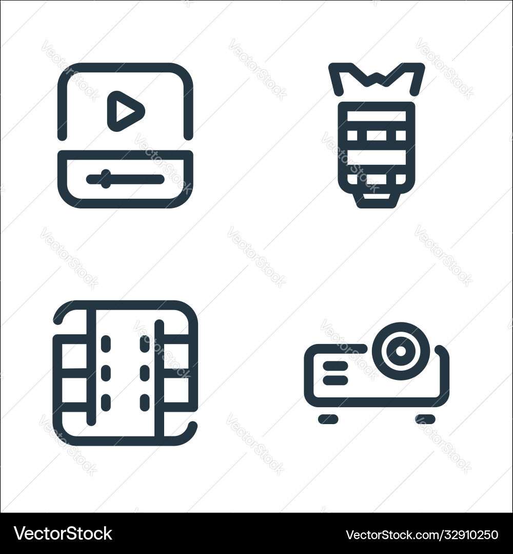 Video line icons linear set quality line set Vector Image