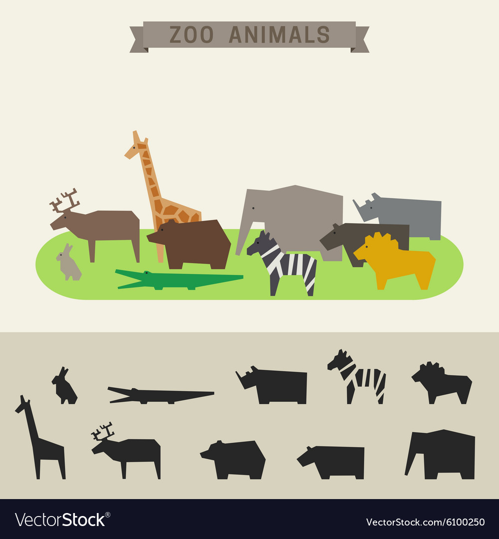 Zoo animals Royalty Free Vector Image - VectorStock