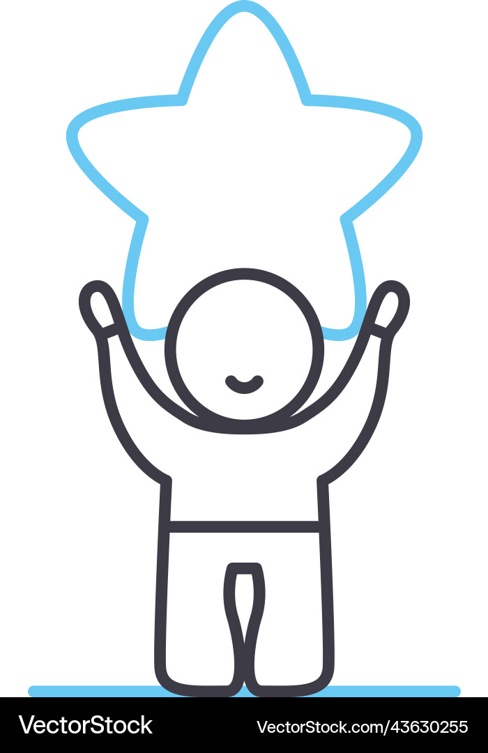 Appreciation line icon outline symbol Royalty Free Vector