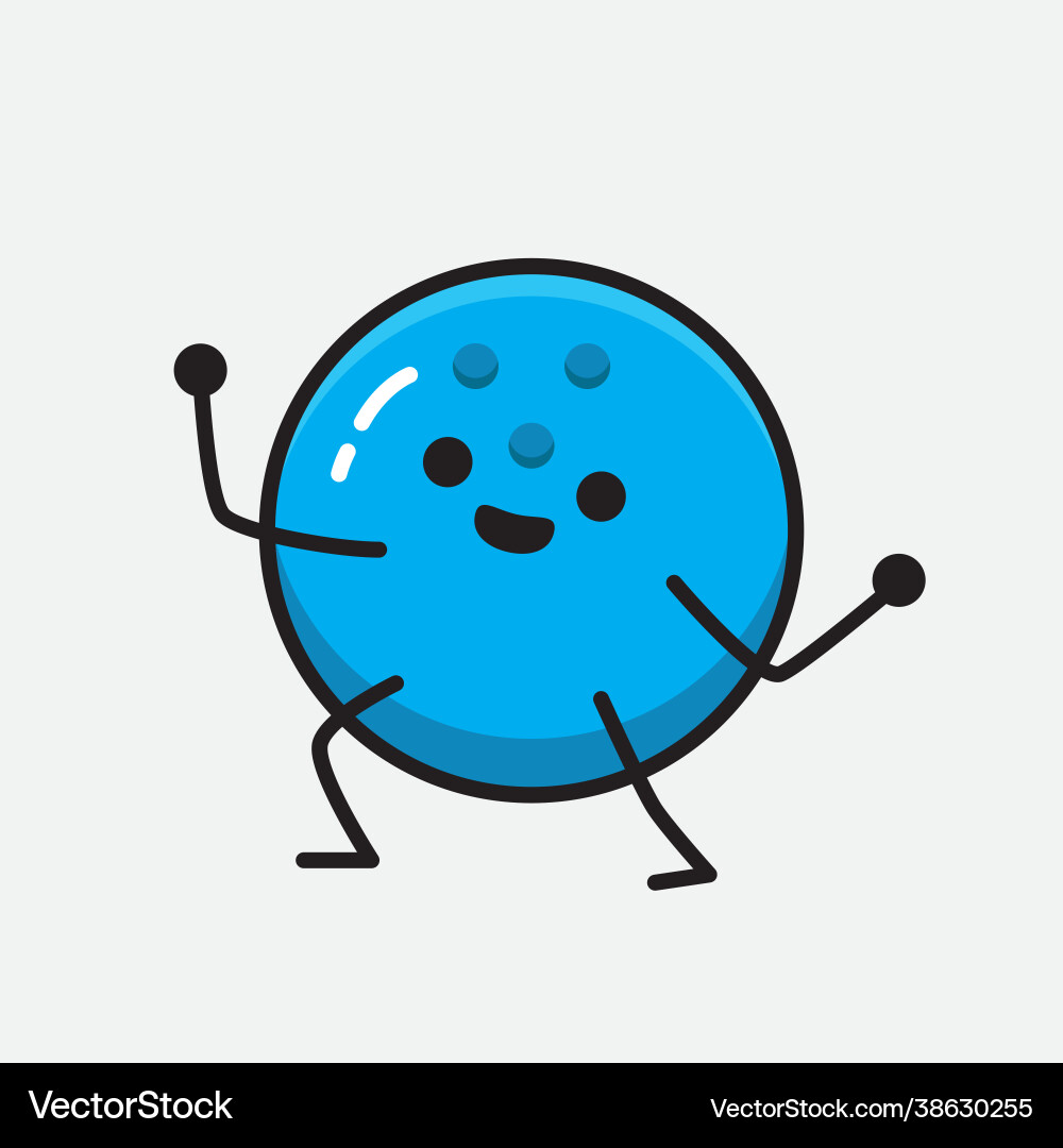 Bowling ball character with cute face and simple Vector Image