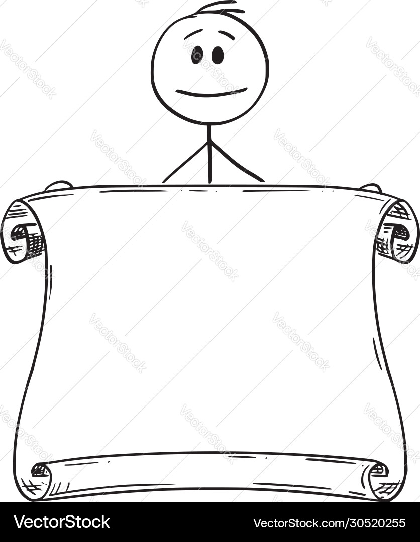 Cartoon man or businessman holding empty Vector Image