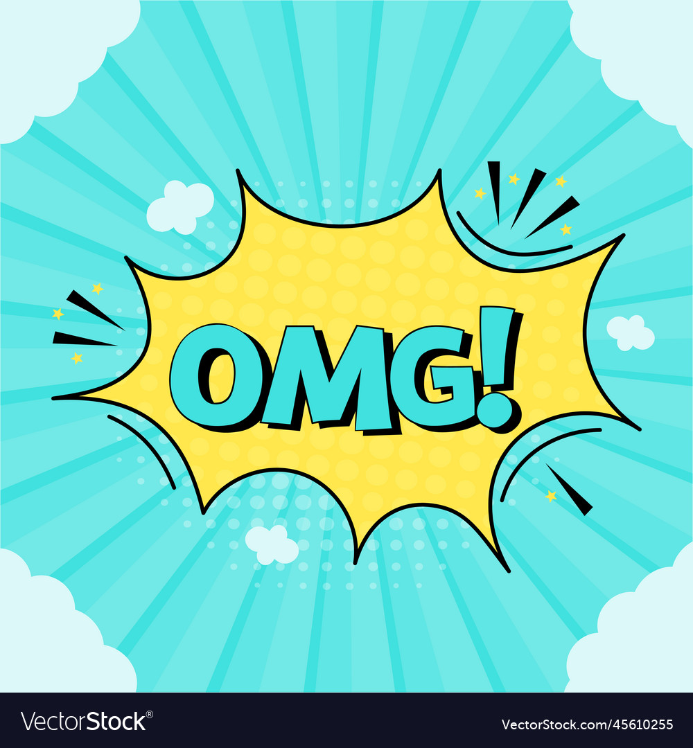 Comic speech bubble with expression text omg Vector Image